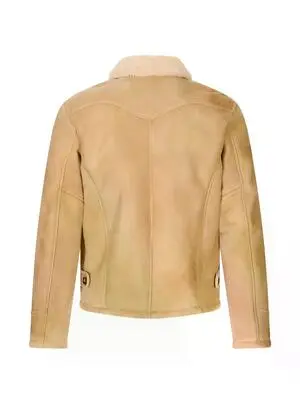 STEWART Shearling-collar Leather Jacket