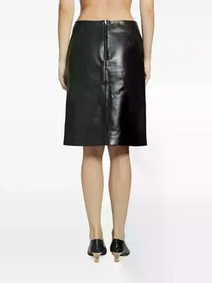 JIL SANDER Leather Midi Skirt