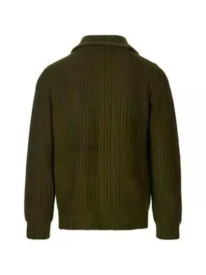 MONTECORE Ribbed Knit Zip-up Cardigan