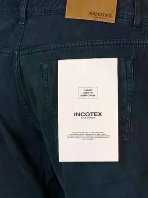 Incotex Logo-patch Straight-leg Trousers