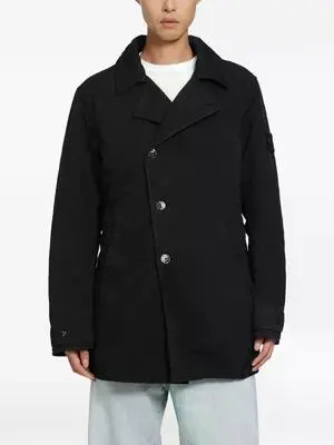 Stone Island Logo Patch Button-up Coat