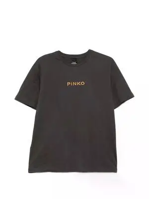Pinko Logo Print Rhinestone Embellished T-shirt