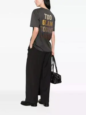 Pinko Logo Print Rhinestone Embellished T-shirt