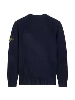 Stone Island Compass-patch Knitted Sweater - Blue
