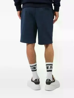 Philipp Plein Fleece Shorts With Logo Detail - Blue