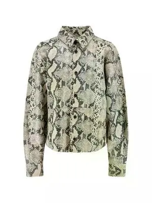ALYSI Snakeskin-effect Button-down Shirt