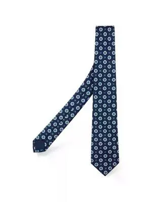 Kiton Geometric-print Silk Tie