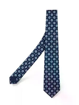 Kiton Geometric-print Silk Tie