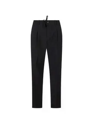MONTECORE Drawstring Pleated Trousers - Black