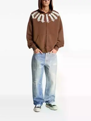 Palm Angels Logo-print Zip-up Hoodie