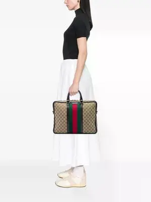 Gucci Gg Canvas Web Briefcase