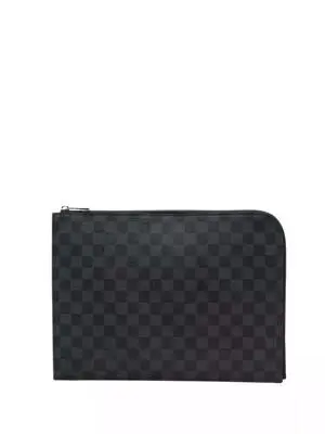 LOUIS VUITTON 2015 Damier Graphite Pochette Jour Gm Clutch Bag - Black