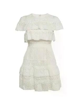 SELF-PORTRAIT Broderie Anglaise Tiered Ruffled Dress