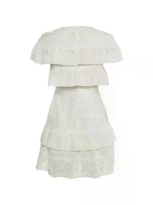 SELF-PORTRAIT Broderie Anglaise Tiered Ruffled Dress