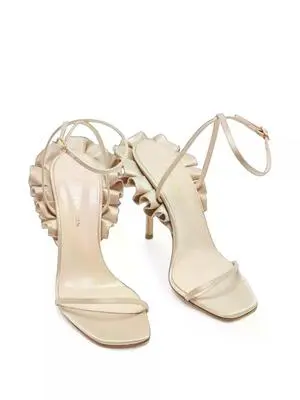 ANDREA WAZEN Ruched Ankle-strap Sandals