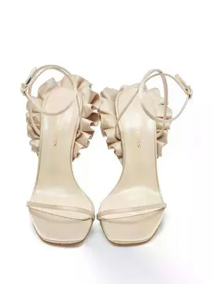 ANDREA WAZEN Ruched Ankle-strap Sandals