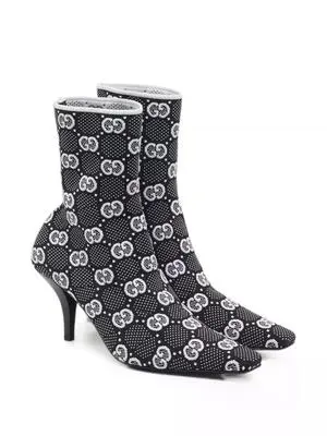 Gucci Gg Knit Ankle Boots