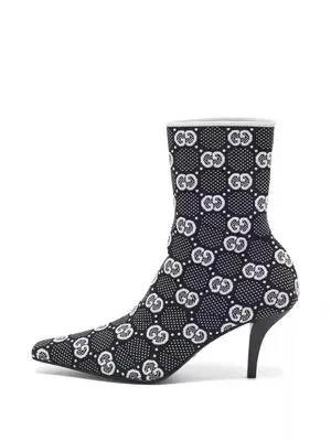 Gucci Silver Tone Booties For Women