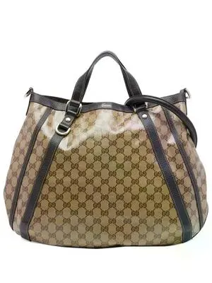 Gucci Gg Crystal Abbey D-ring Convertible Tote Satchel - Neutrals