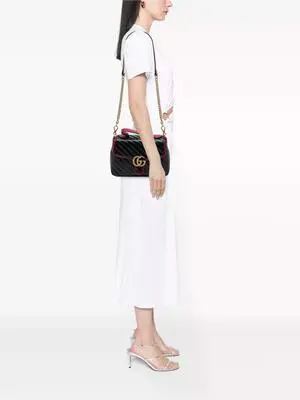 Gucci Gg Marmont Matelassé Top Handle Bag - Black