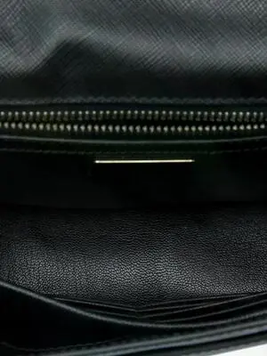 Prada 2000-2013 Bicolor Saffiano Push Lock Clutch Bag