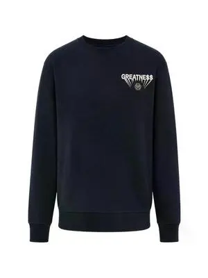 Philipp Plein Fleece Crewneck Sweatshirt With Graphic Detail - Blue