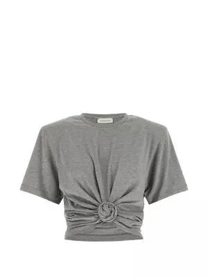 Magda Butrym Knotted Detail T-shirt - Grey