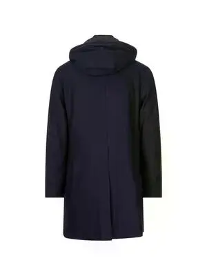 MONTECORE Hooded Button-fastening Long Sleeve Coat