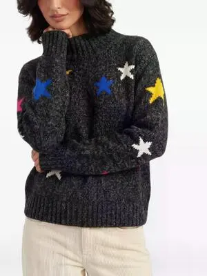 Chinti & Parker Star-intarsia Roll-neck Sweater