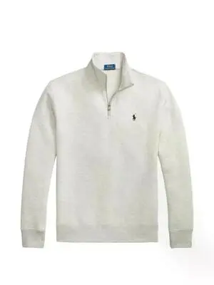Polo Ralph Lauren Quarter-zip Logo-embroidered Sweater - Grey
