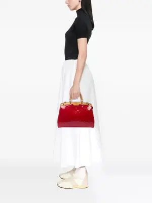 LOUIS VUITTON 2014 Monogram Vernis Brea Mm Satchel - Red
