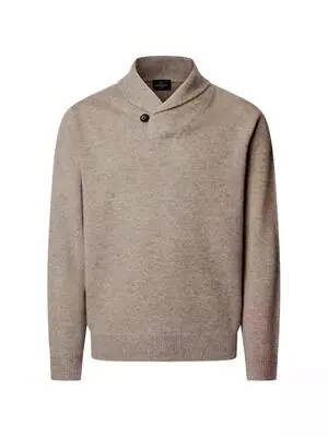 HACKETT LONDON Button-detail Shawl-collar Sweater - Neutrals