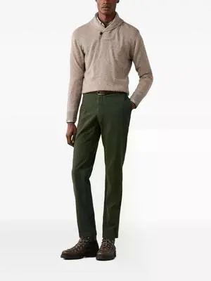 HACKETT LONDON Button-detail Shawl-collar Sweater