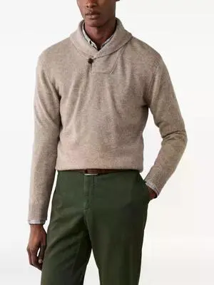 HACKETT LONDON Button-detail Shawl-collar Sweater