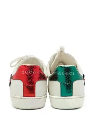 Gucci Ace Web Sneakers With Crystal Embellishments