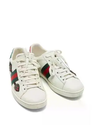 Gucci Ace Web Sneakers With Crystal Embellishments