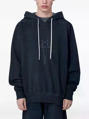 Rick Owens Pentagram-print Hoodie - Black
