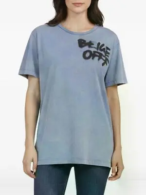 Off-White Graffiti Print T-shirt - Blue