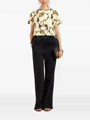 La DoubleJ La Scala T-shirt With Feather Trim