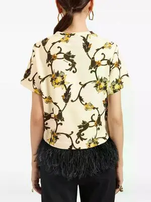 La DoubleJ La Scala T-shirt With Feather Trim