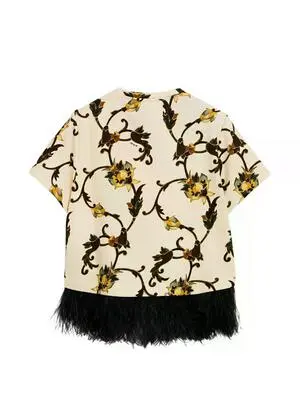 La DoubleJ La Scala T-shirt With Feather Trim