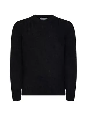 D4.0 Ribbed-knit Crew-neck Sweater - Black