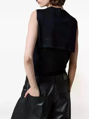 Paul Smith Merino Wool Blend Knitted Vest With Tie Neck Detailing