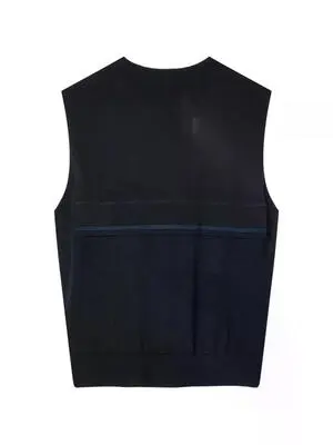 Paul Smith Merino Wool Blend Knitted Vest With Tie Neck Detailing