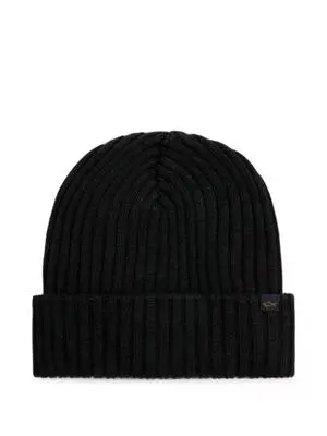 Paul & Shark Ribbed Knit Beanie Hat