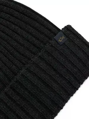 Paul & Shark Ribbed Knit Beanie Hat