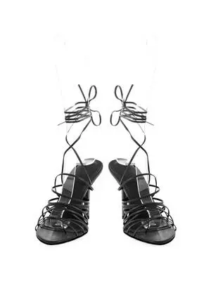 ARMARIUM Lace-up Thong Sandals - Black