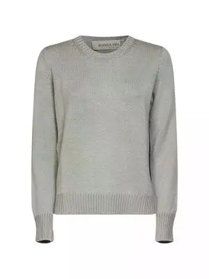 BLANCA VITA Ribbed Knit Crew-neck Sweater
