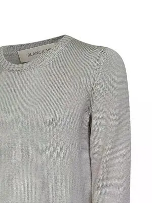 BLANCA VITA Ribbed Knit Crew-neck Sweater