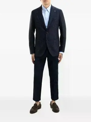 Tagliatore Textured Single-breasted Blazer - Blue